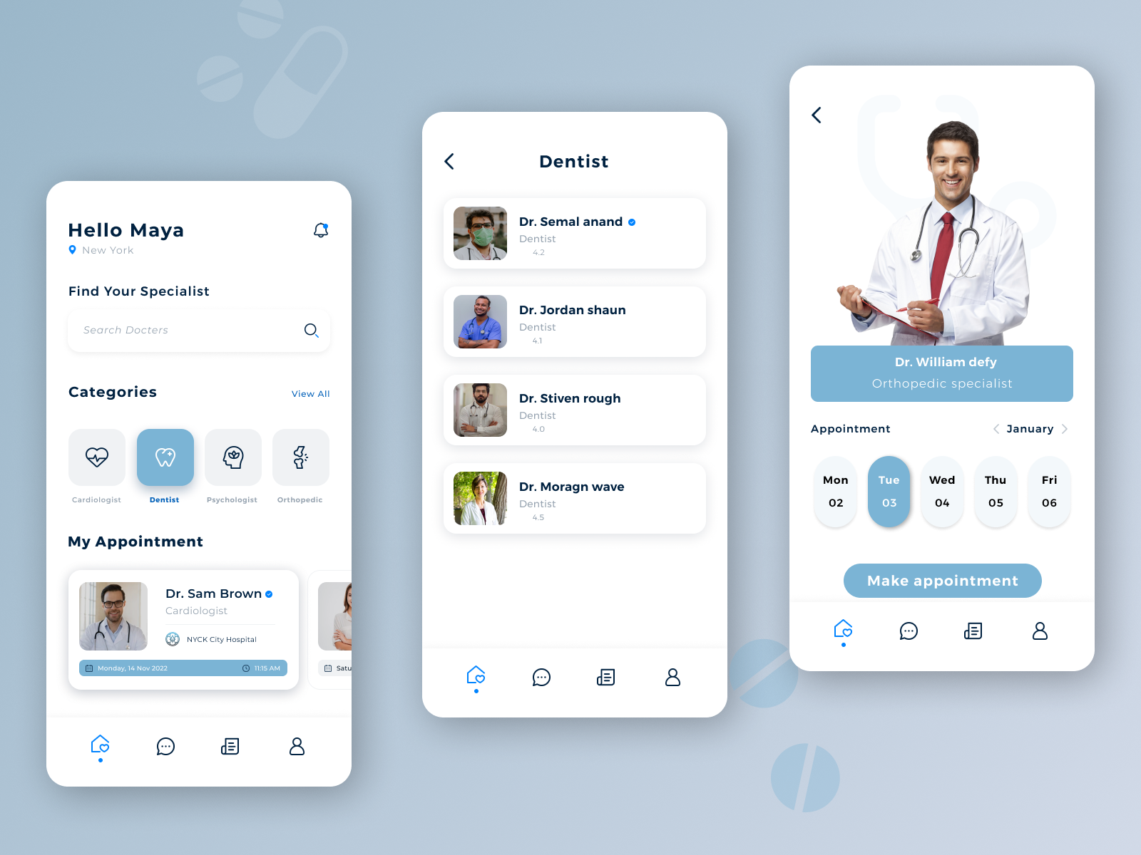 Hospital App Design by Guru TechnoLabs on Dribbble
