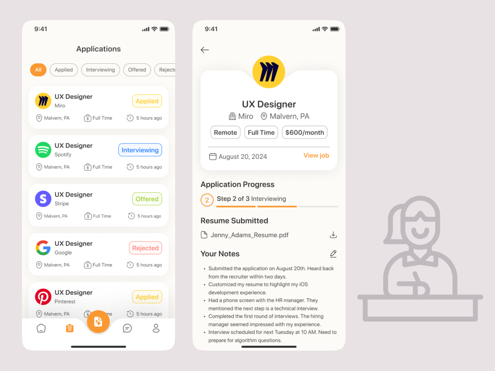 Mobile App UI/UX IOS App | AI Job Search App by Maria Vykhodtseva on ...