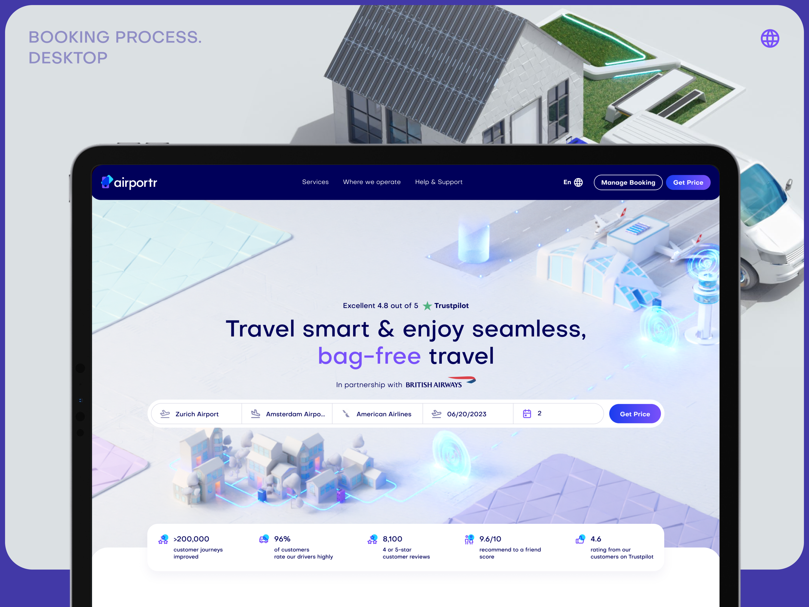 Airportr – Modern Travel Website Redesign by Phenomenon Labs for ...