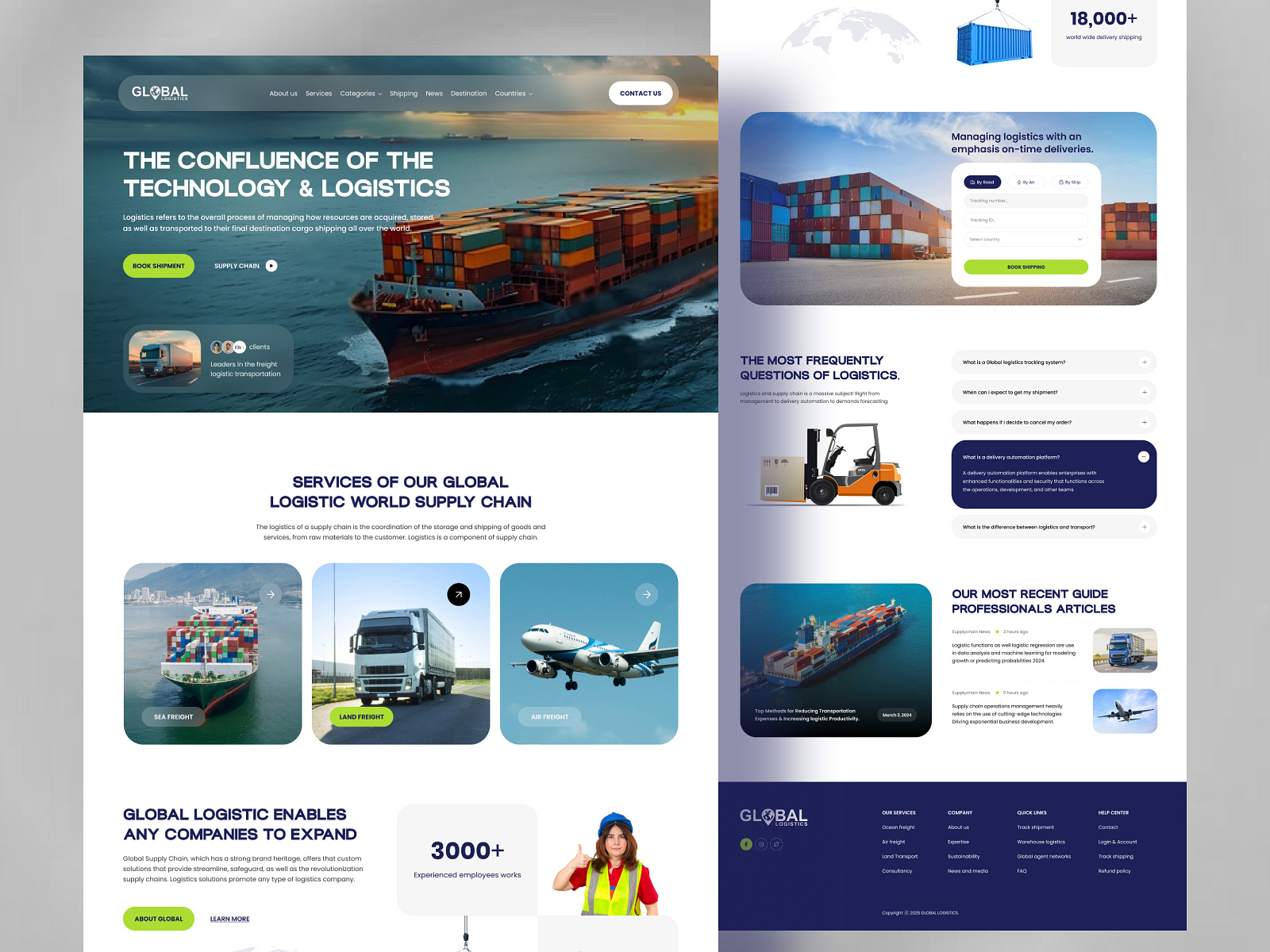 Logistic - Homepage - Web Design by Jabel - UI UX & Web Designer on ...