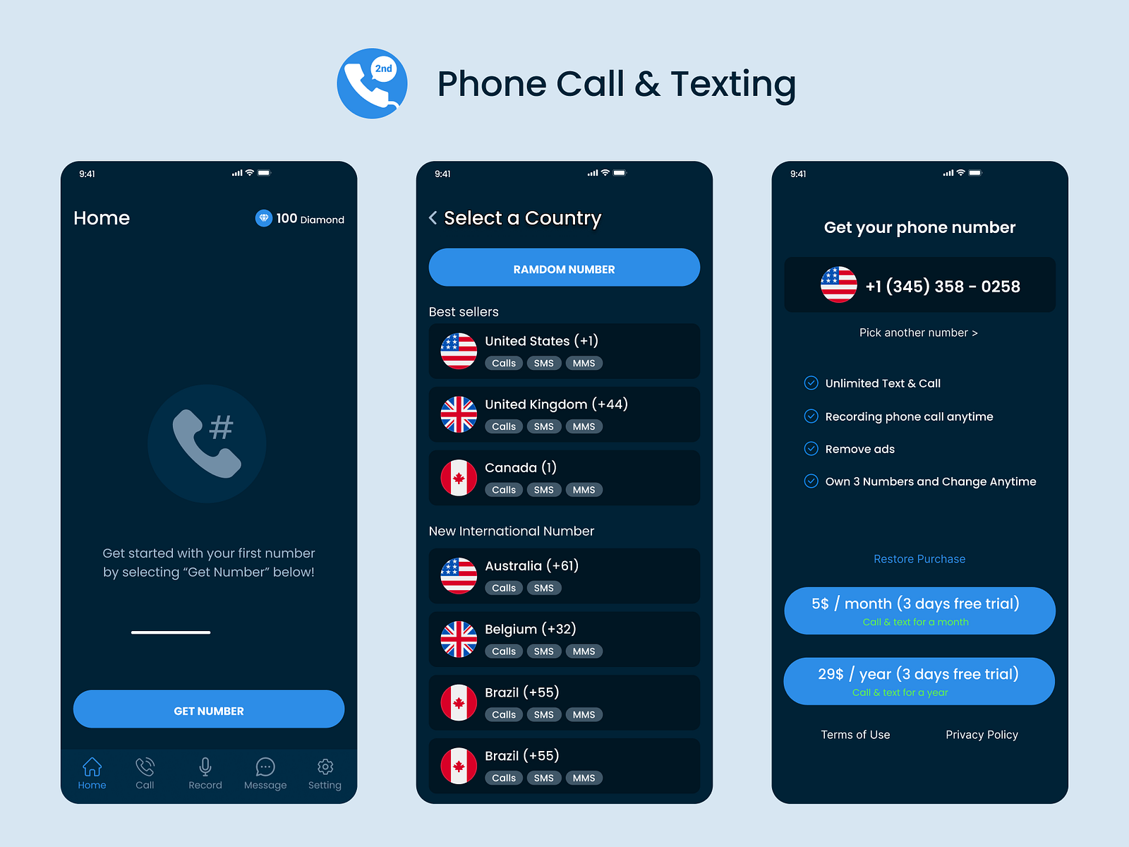 Phone Call & Texting by Tuy Anh Lee on Dribbble