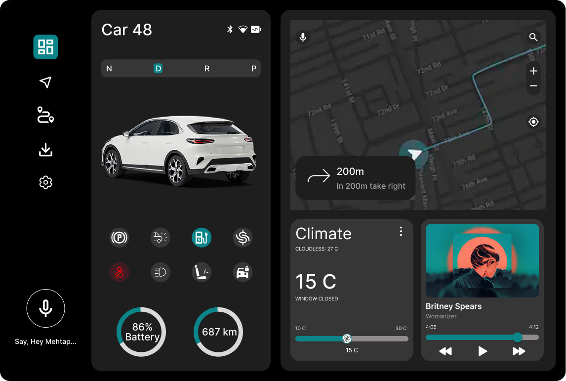 Daily UI #034 - Car Dashboard by mehtap taşdan on Dribbble