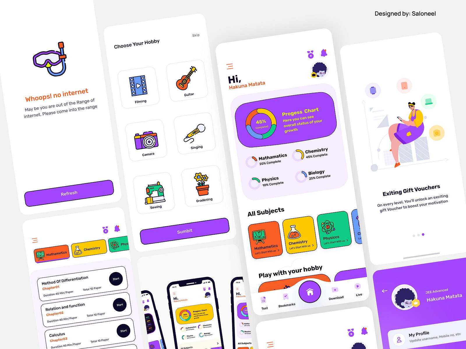 E-Learning Mobile App UI Kit – Modern Online Education UI Design by ...