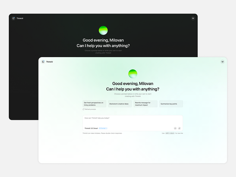 Minimal AI Chatbot Interface by EraMeister for Mylo Labs on Dribbble