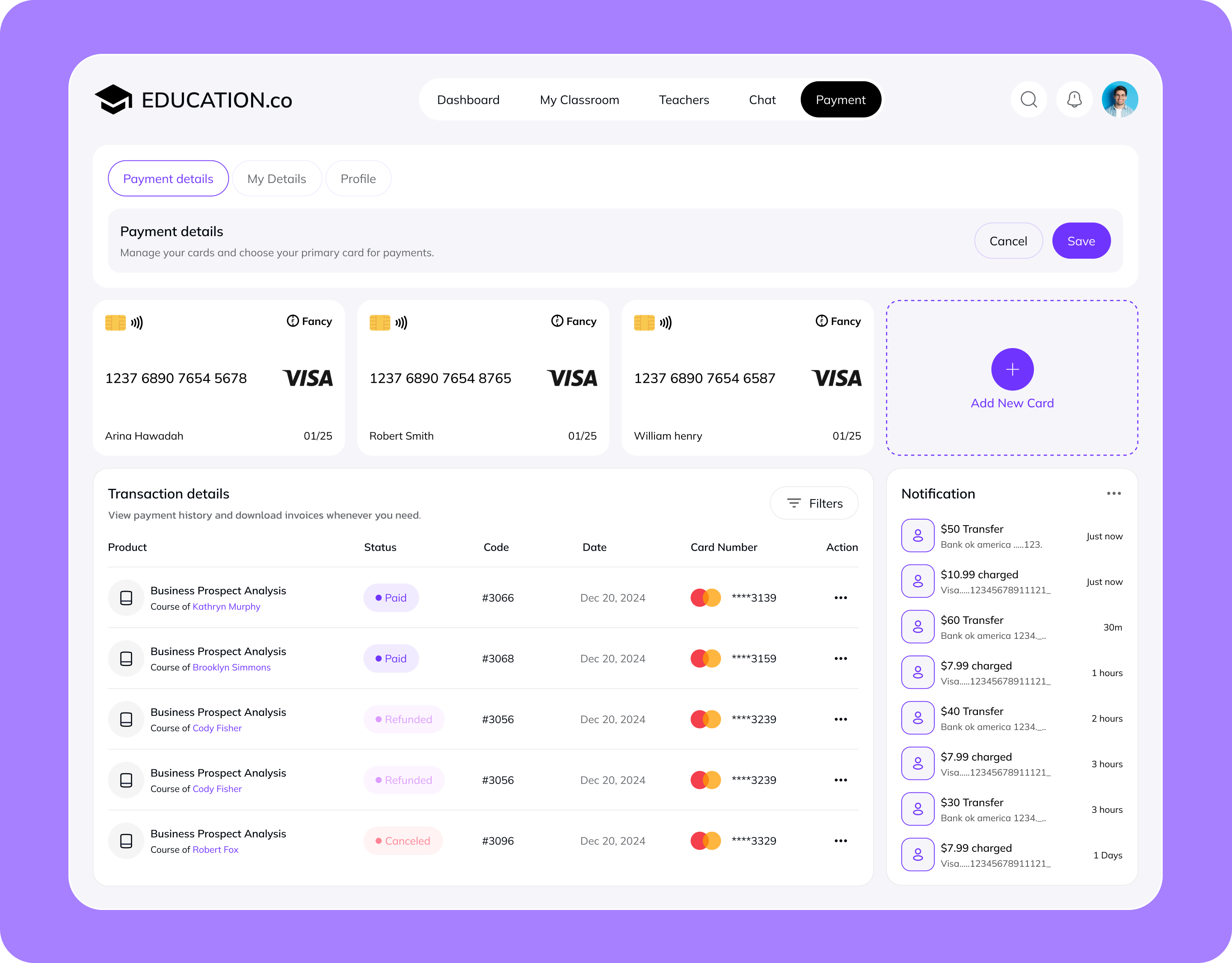 E-learning Education Dashboard UI/UX Design by Md Billal on Dribbble