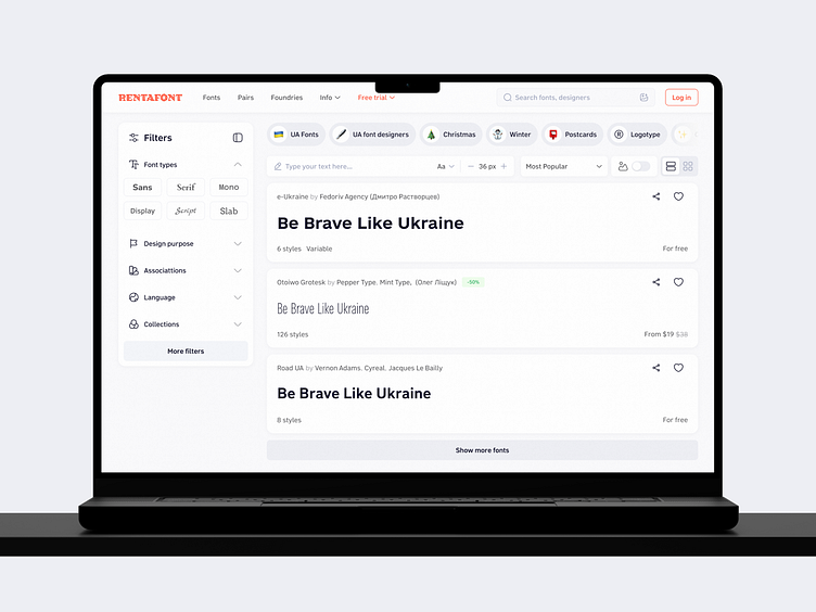 UI/UX Redesign Concept for Font Platform by Vladlena Povelytsia on Dribbble