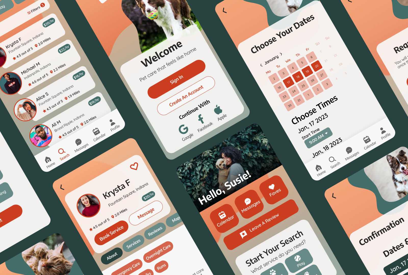 Bark! Dog Walking App Product Design by Cali Schweder on Dribbble
