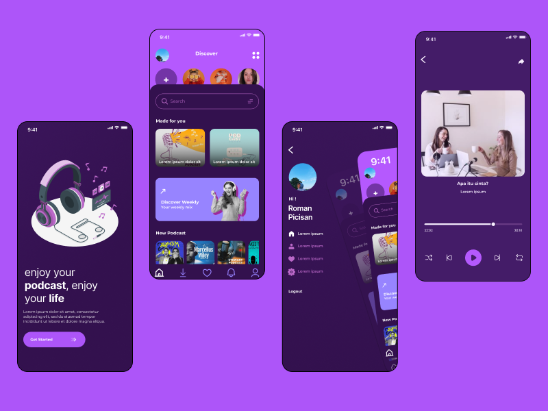 PODCAST UI DESIGN by Halila Randi on Dribbble