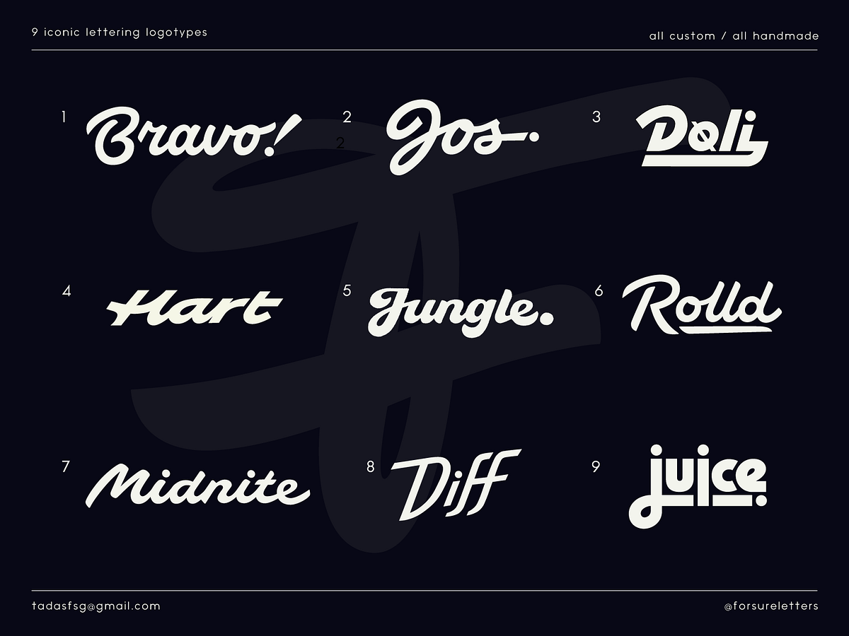 9 iconic lettering logotypes by ForSureLetters on Dribbble