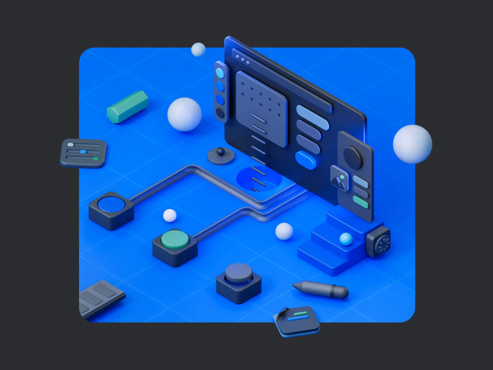 UX/UI Design - 3D Illustration for UI8 Studio by Tran Mau Tri Tam for ...