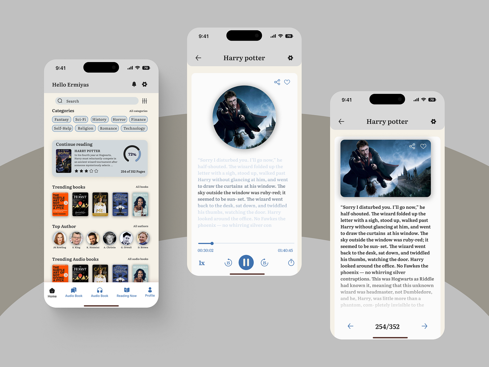 E-Book Mobile App - Simple and Modern by Ermiyas Tilahun on Dribbble