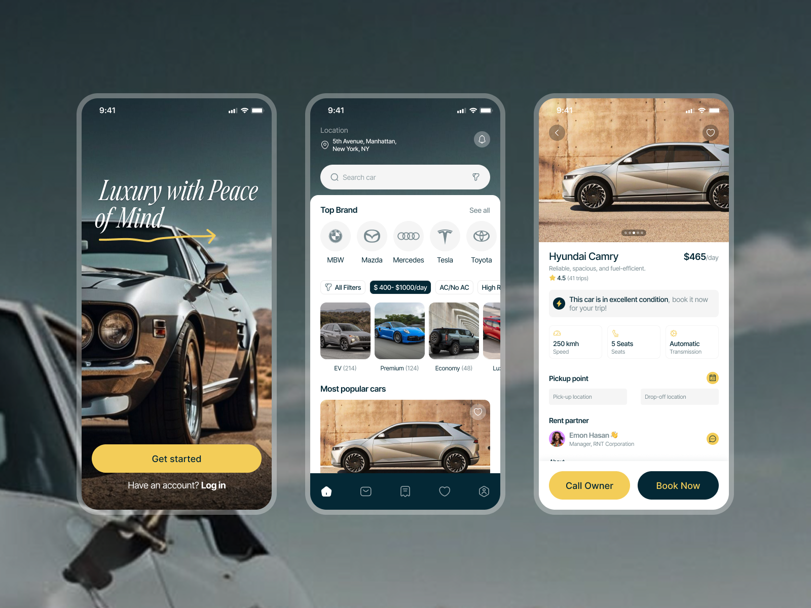 Luxuryride Premium Car Rental App Ui By Shahriar Sultan On Dribbble