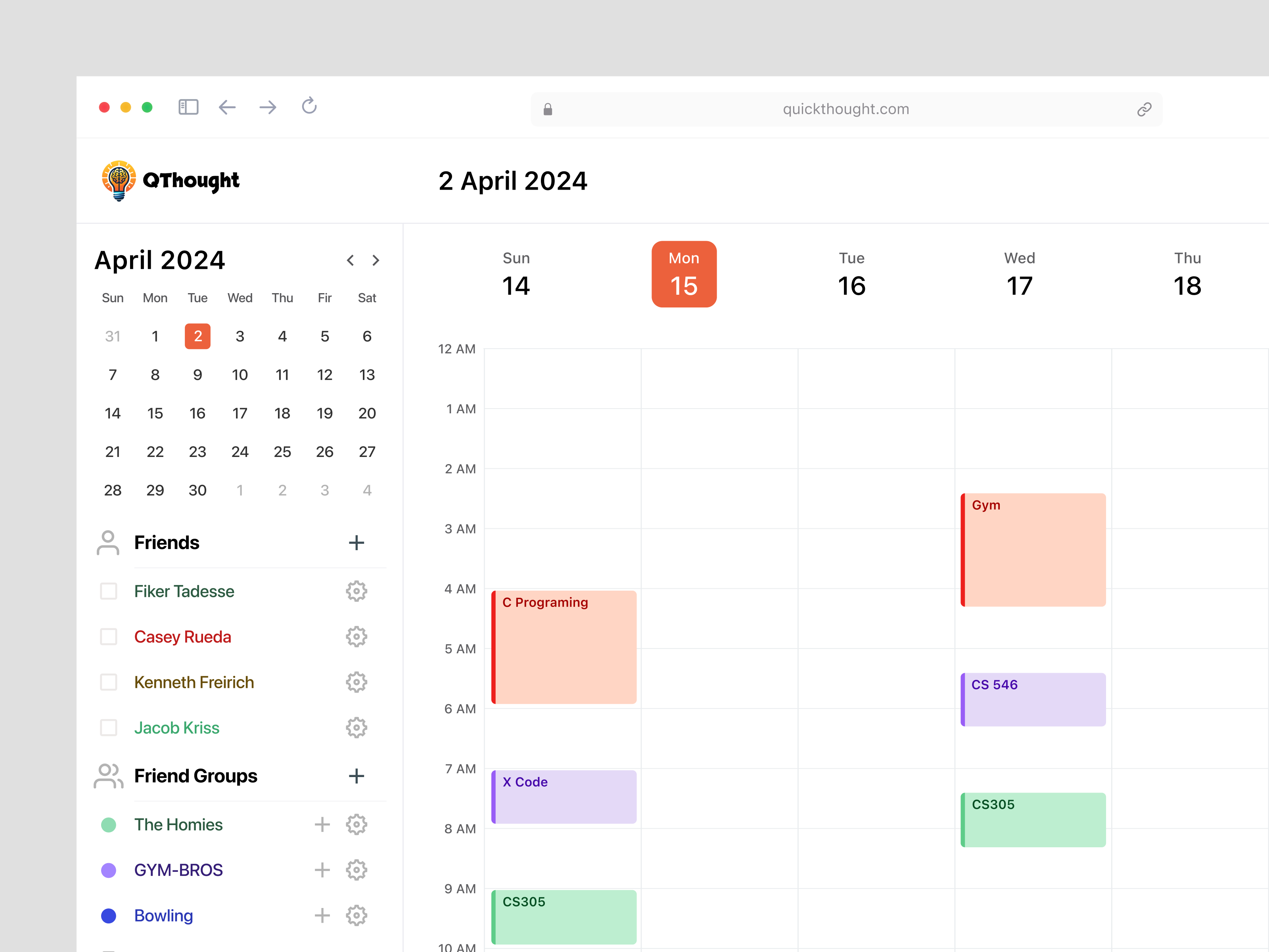 QuickThought - Calendar & Task Management App Dashboard by Shahid Miah ...