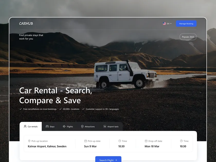 Car Rental Website designs, themes, templates and downloadable graphic ...