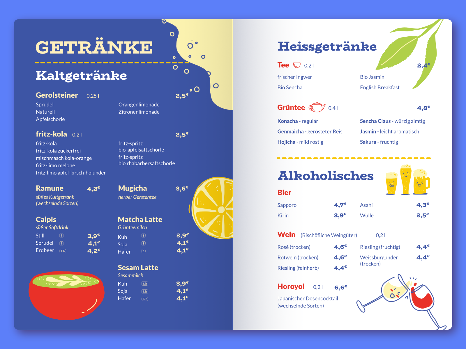Menu design for a Japanese restaurant by Réka Scheich on Dribbble