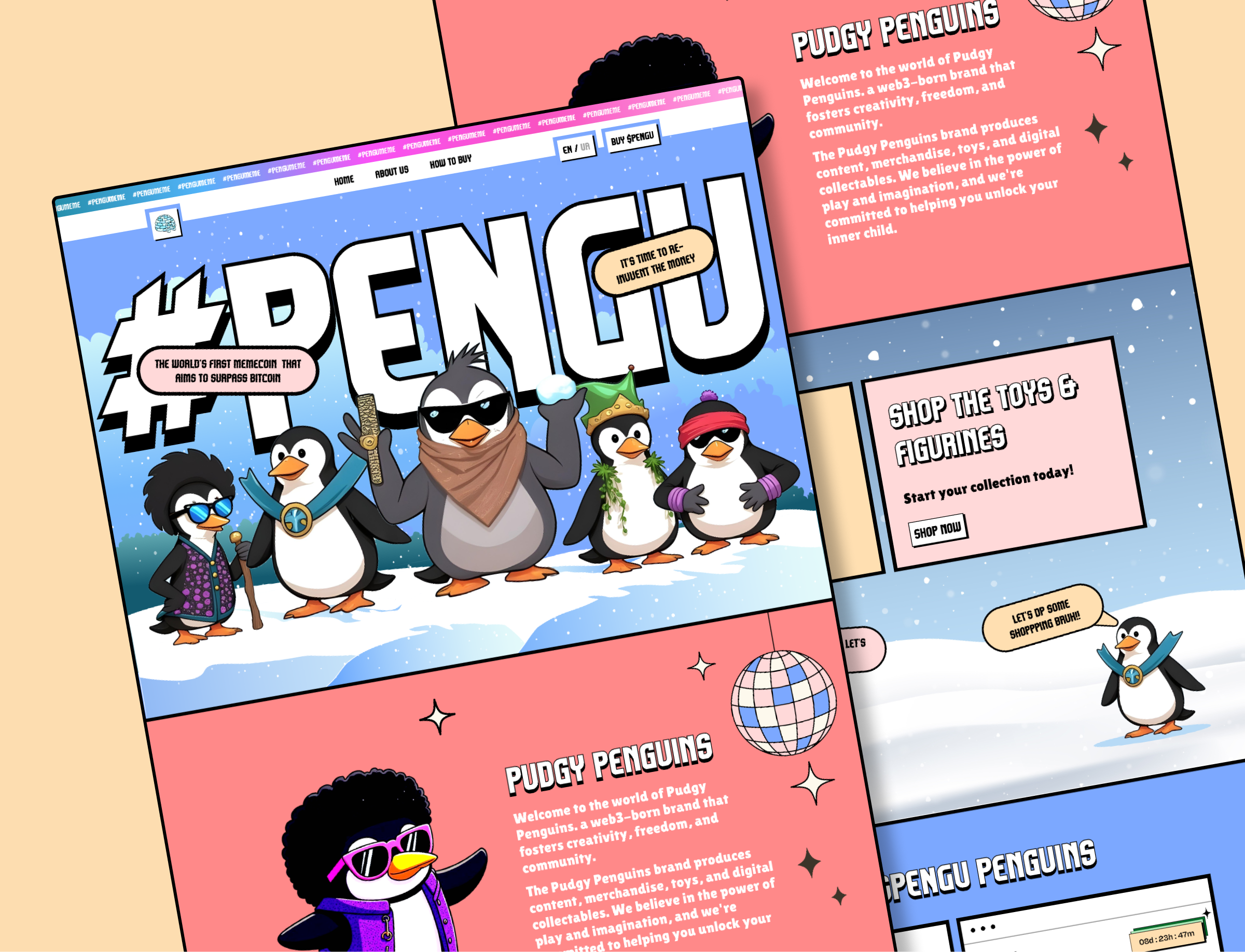 PENGU Meme Coin Figma Web UI Kit by Bitrix Infotech Pvt Ltd on Dribbble