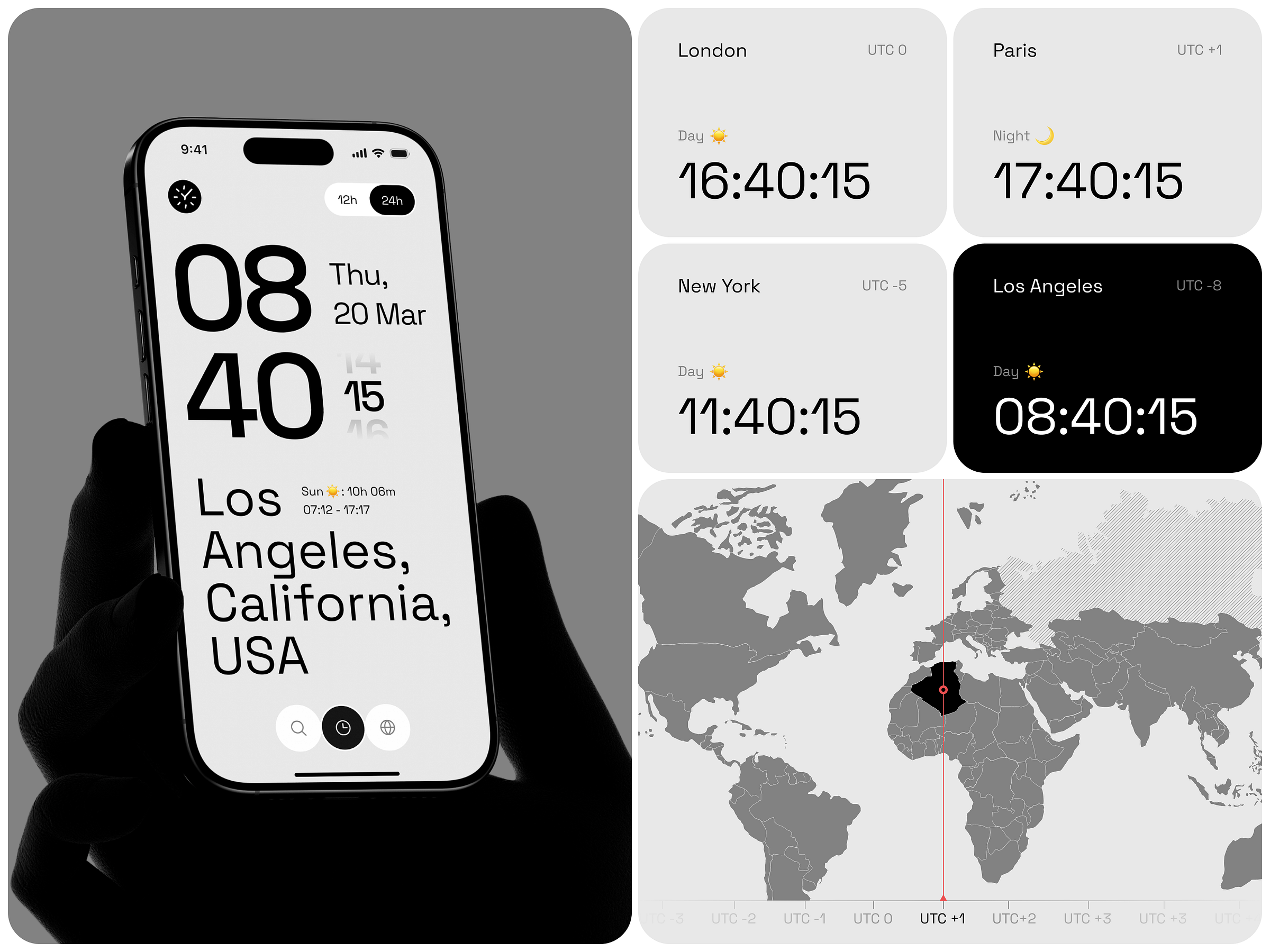 World Clock App Design by Nixtio on Dribbble