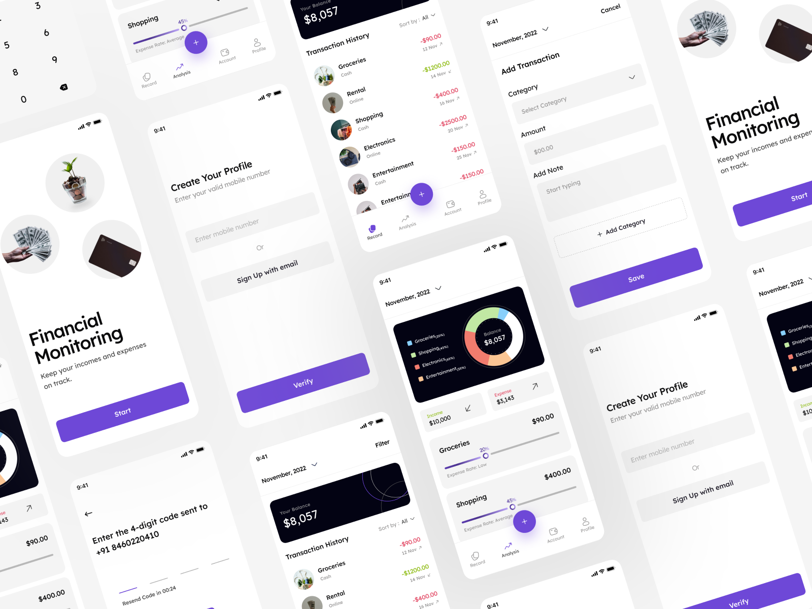 Expense Tracking App UI Design by intorque on Dribbble