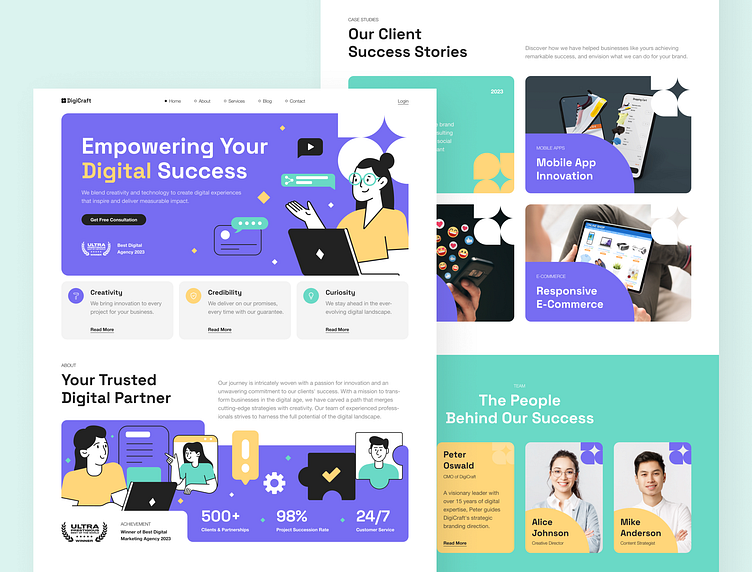 DigiCraft Service Page – Digital Agency Website Framer by Ahmad S. Afandi for Peterdraw Studio ...