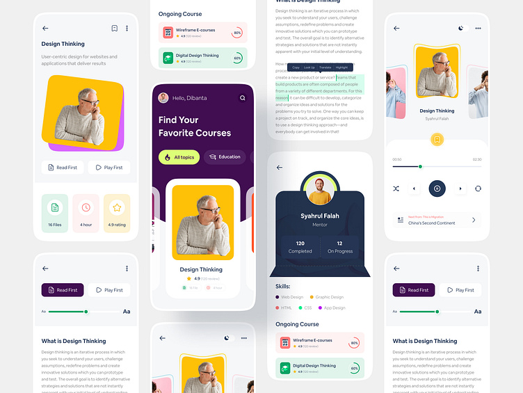e-Learning Mobile App Design by Oyasim Ahmed for Zain's Studio on Dribbble