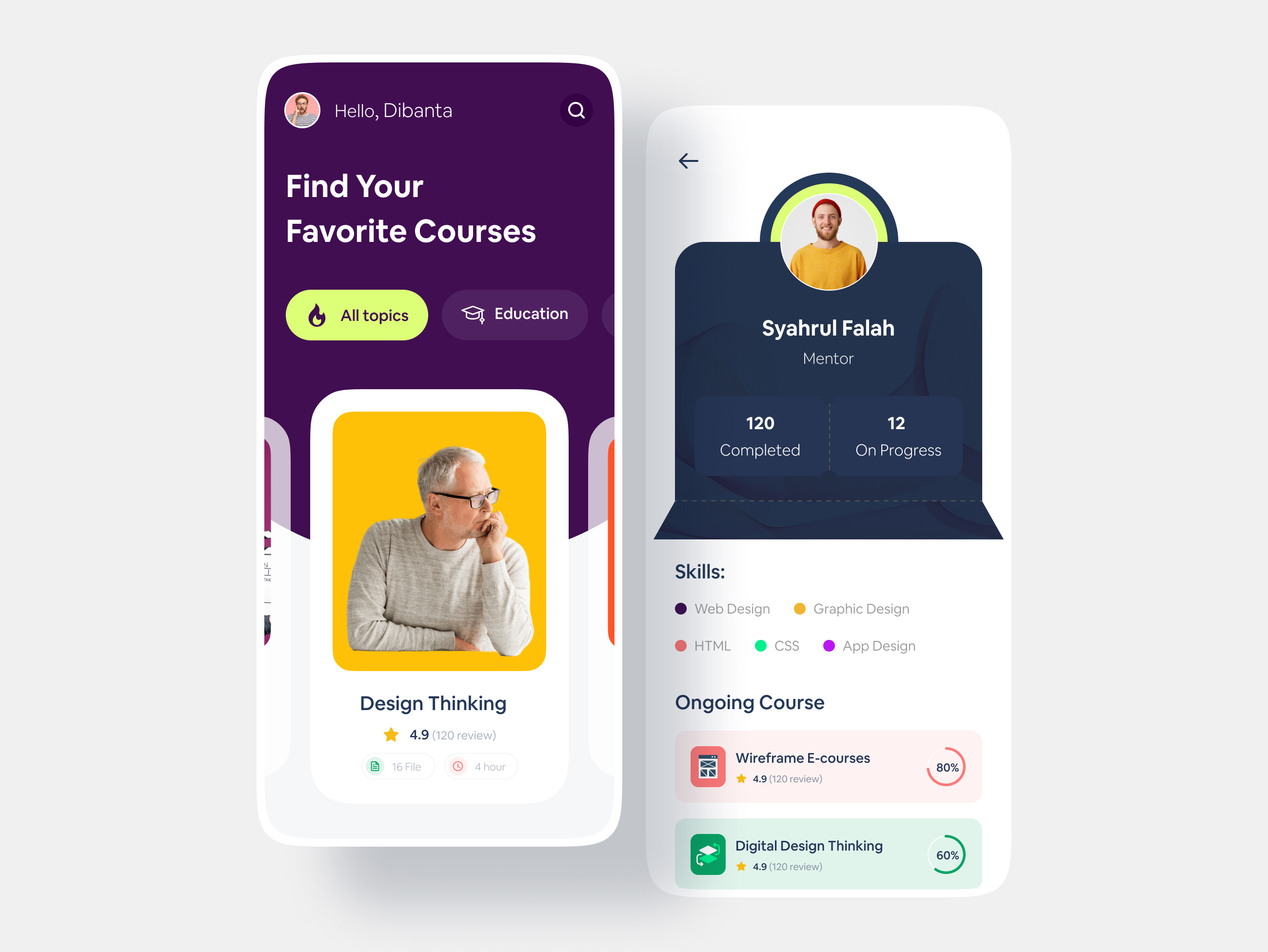 e-Learning Mobile App Design by Oyasim Ahmed for Zain's Studio on Dribbble