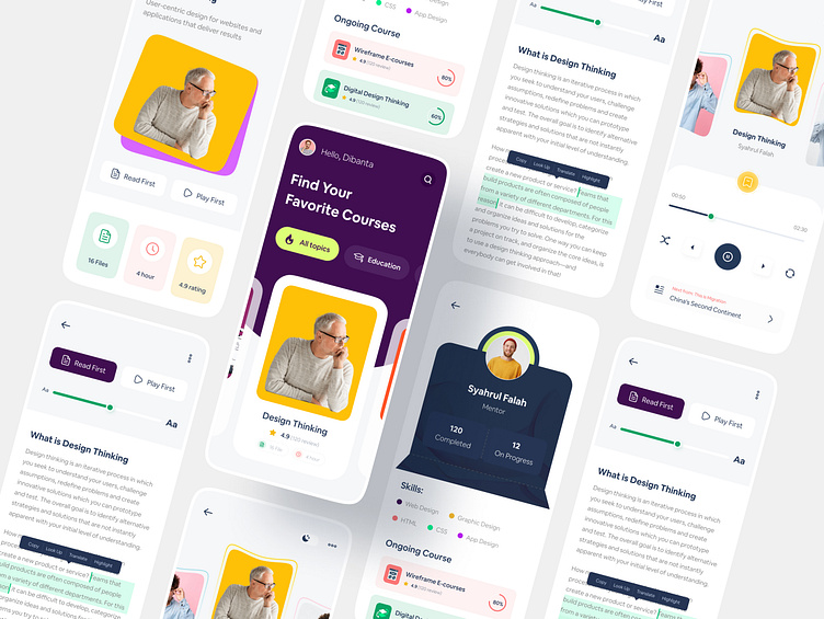 e-Learning Mobile App Design by Oyasim Ahmed for Zain's Studio on Dribbble