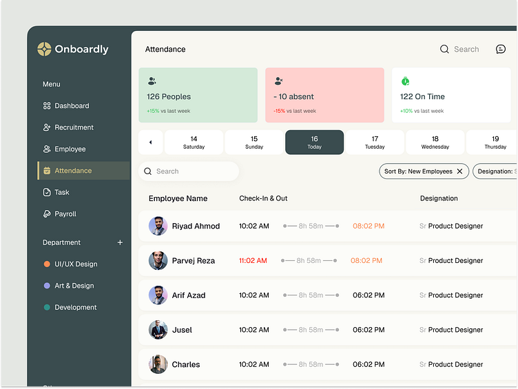 Onboardly - Attendance Management Dashboard by Riyad Ahmod® on Dribbble