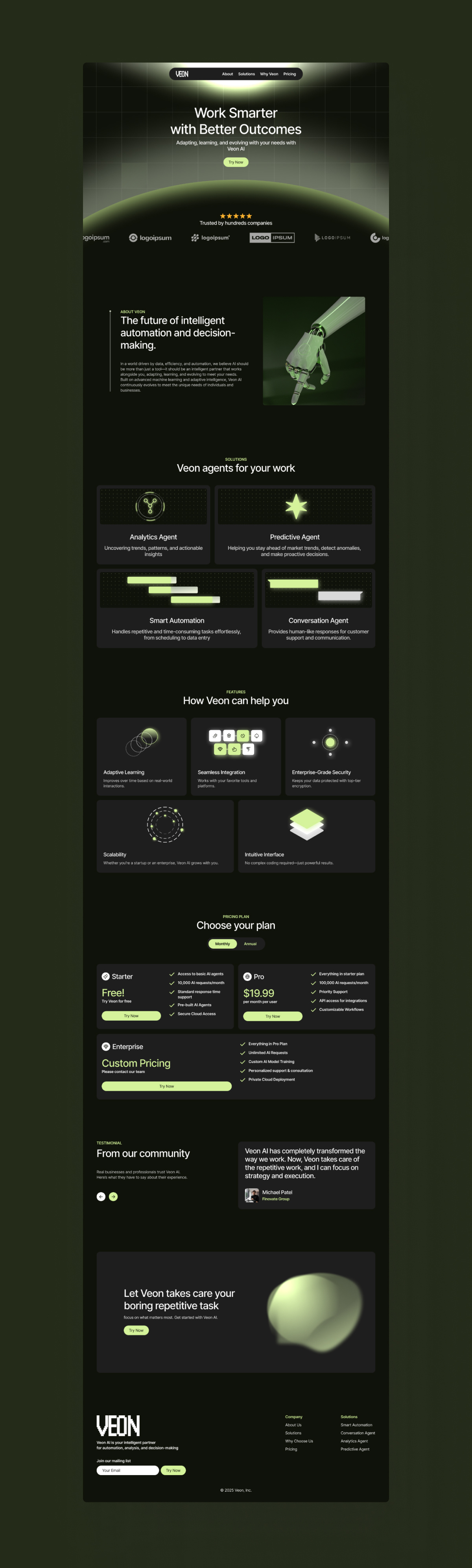 Artificial Intelligence Dark Futuristic Framer Landing Page by Stylin ...