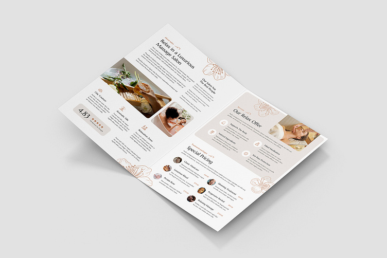Spa Salon Brochure Bi-Fold Canva Photoshop InDesign Template by artbart ...