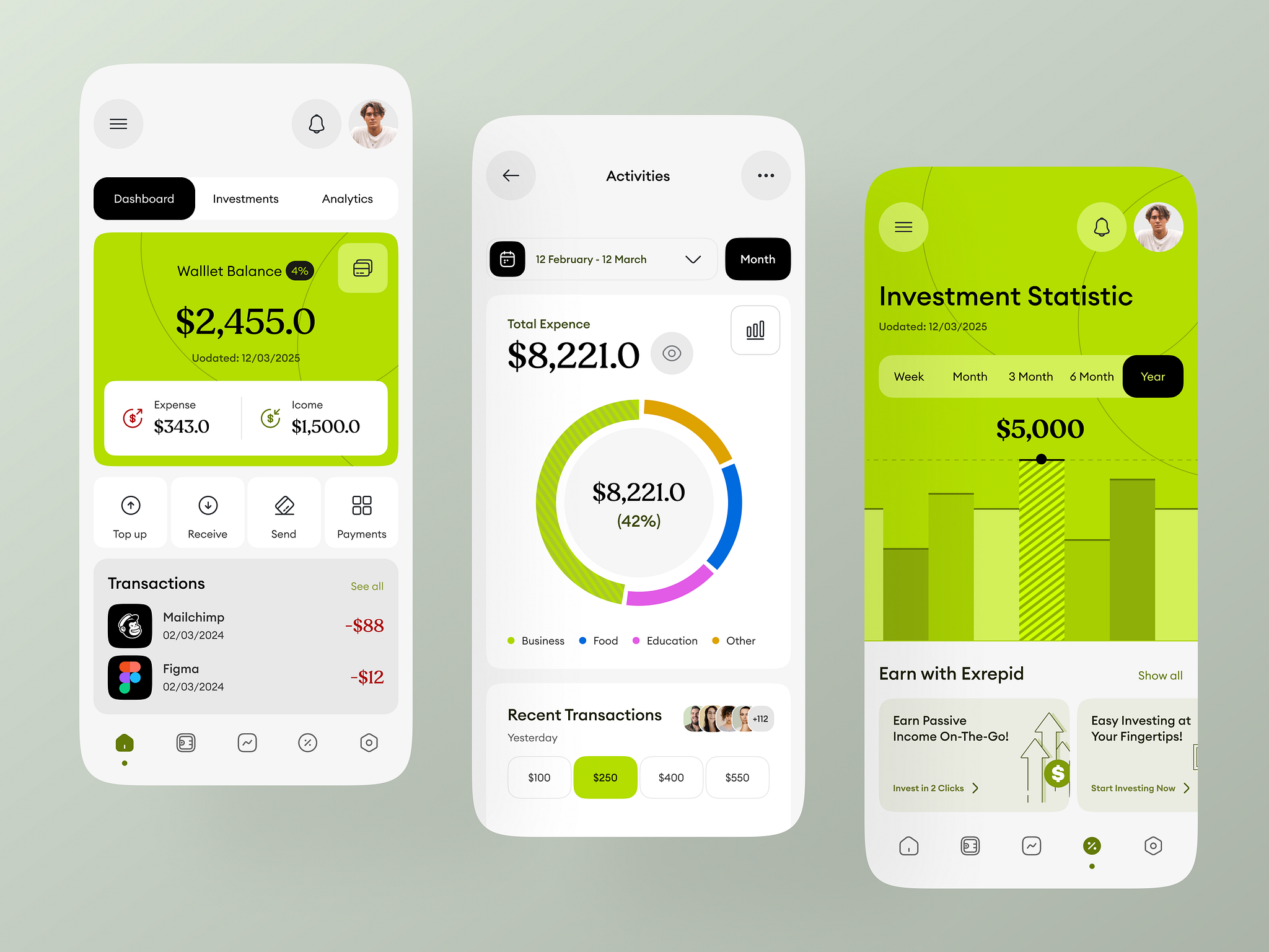 Financial Management & Investment UI Concept by Anastasia Golovko for ...