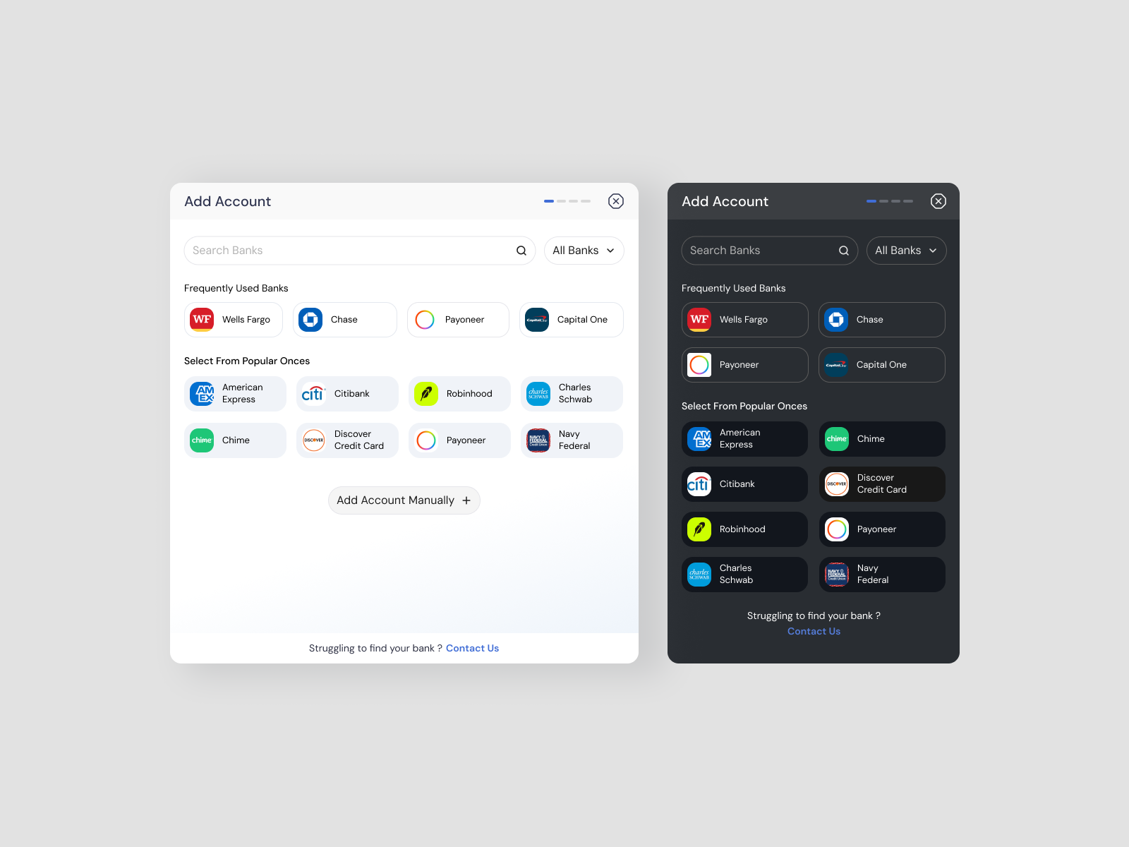 Add Account UI - Redesigned Experience by Azaz on Dribbble