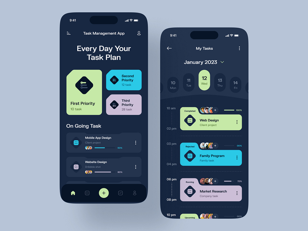 Task and Project Management Mobile App by Nur Alam on Dribbble