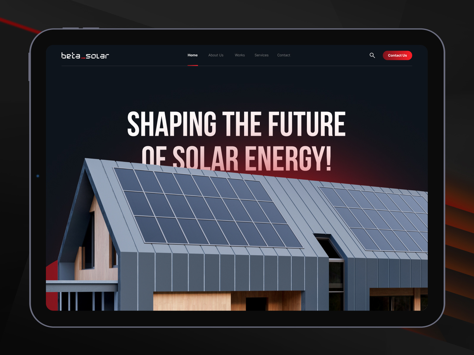 BetaSolar - Solar Energy Website Header by Nicu Zaporojan on Dribbble