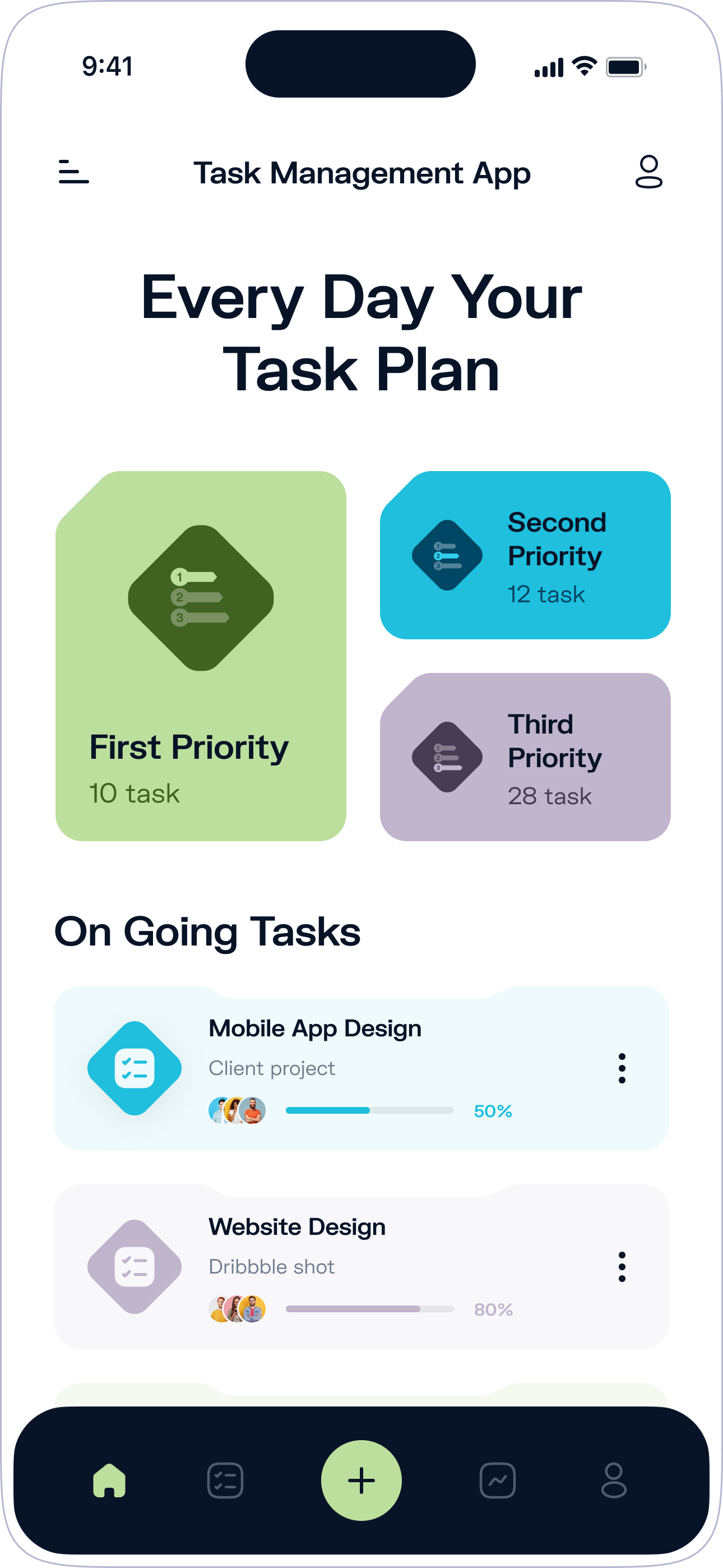 Task and Project Management Mobile App by Nur Alam on Dribbble