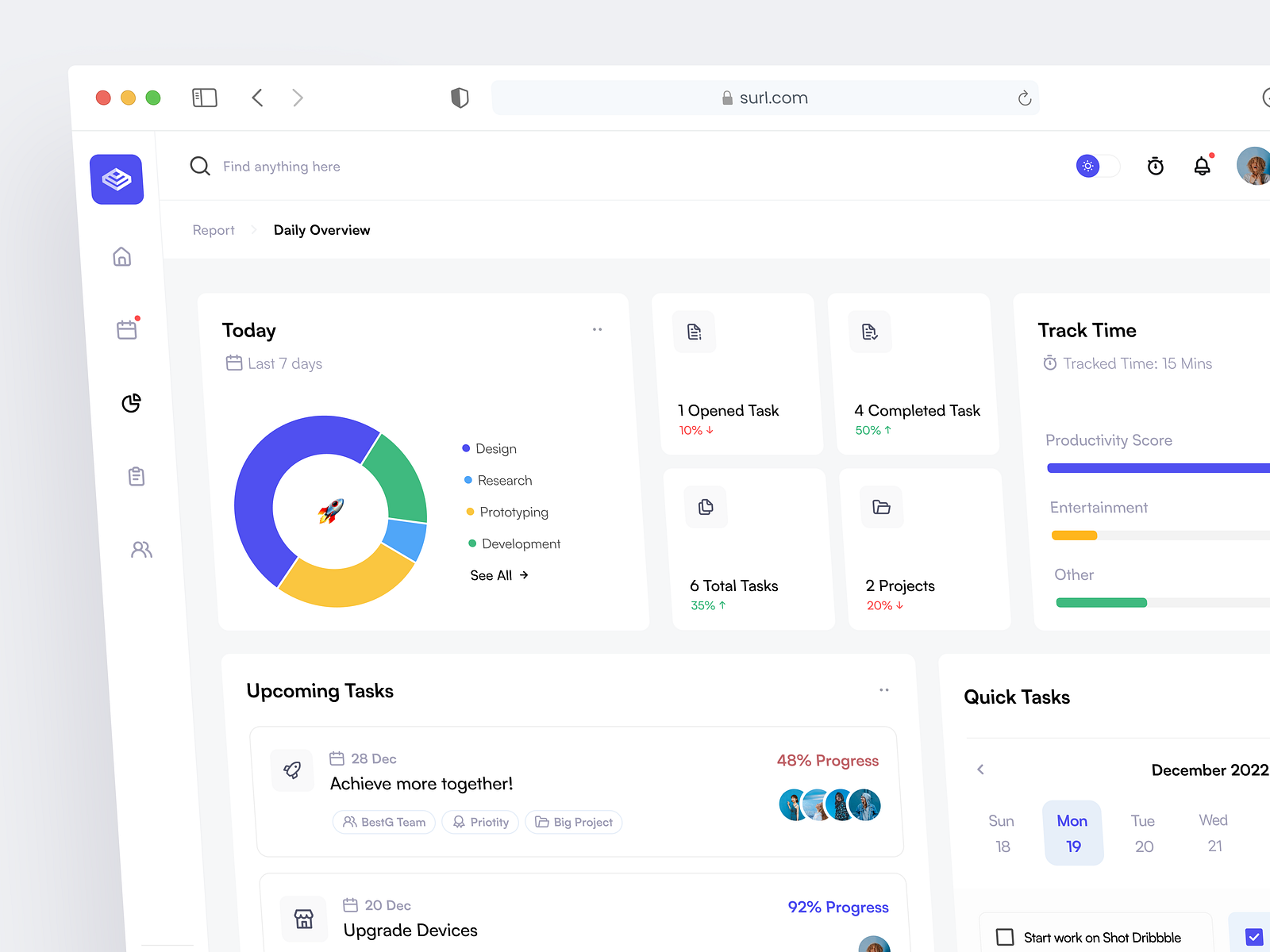 🗂 Surl • Task Management Dashboard by Viola Dwi 🖖 on Dribbble