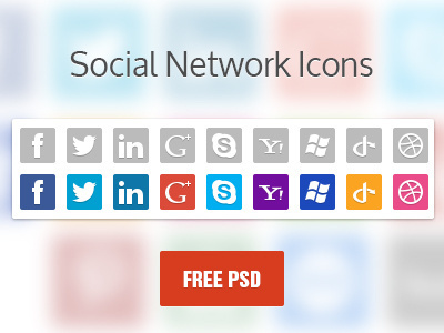 Social Network Icons [Free PSD] by Lewis Ainslie on Dribbble