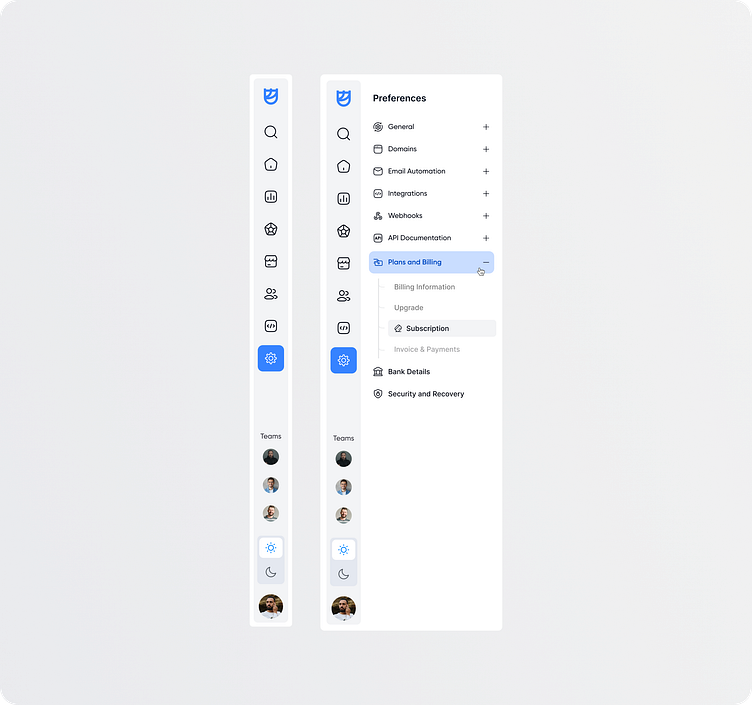 Modern Dual Tier Sidebar Navigation UI for SaaS Dashboard by Azizul ...