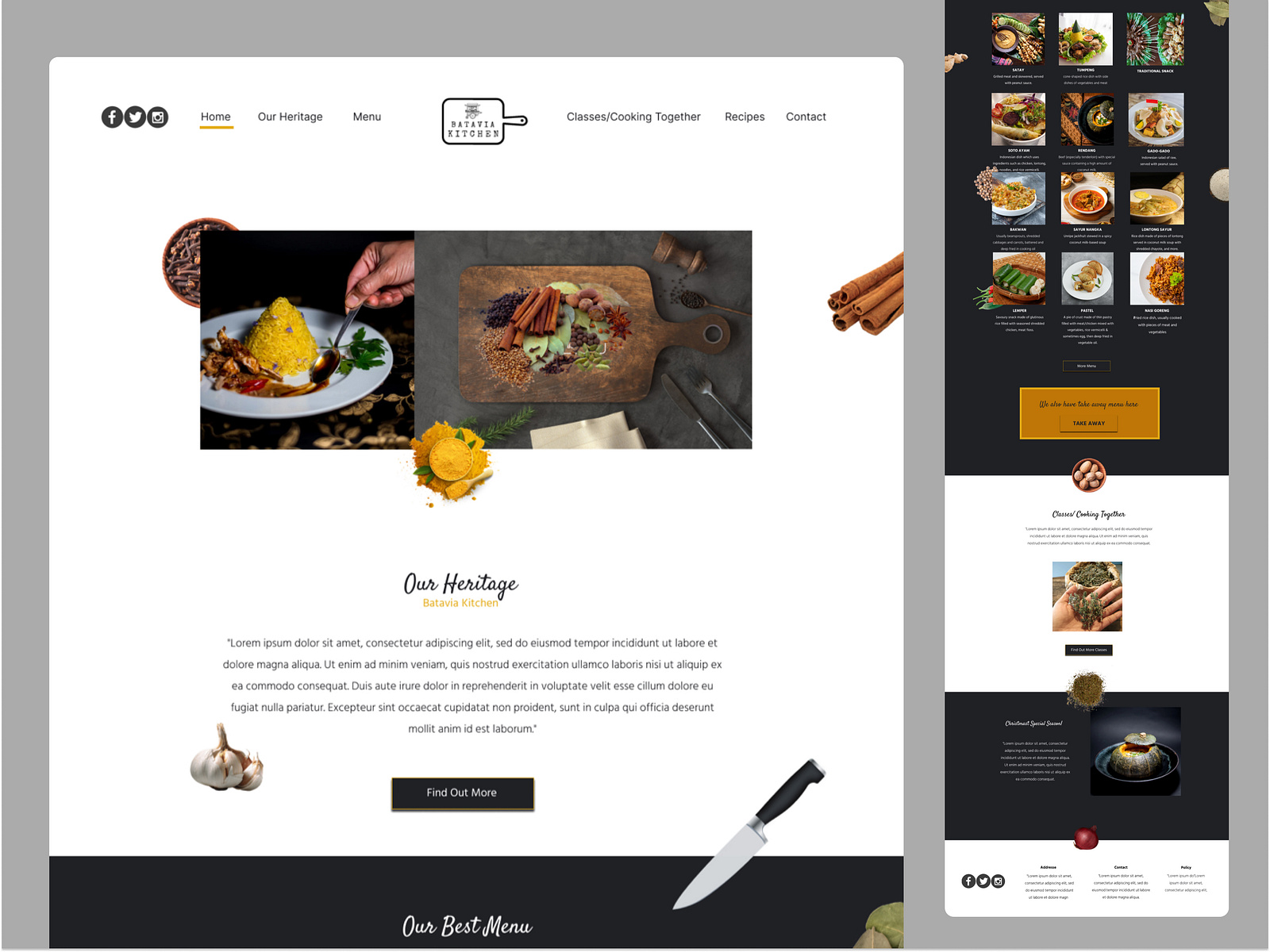 Batavia Kitchen Catering - Catering services Landing Page Design by ...