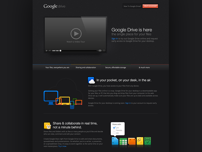 Google Drive - Black by ueno. on Dribbble