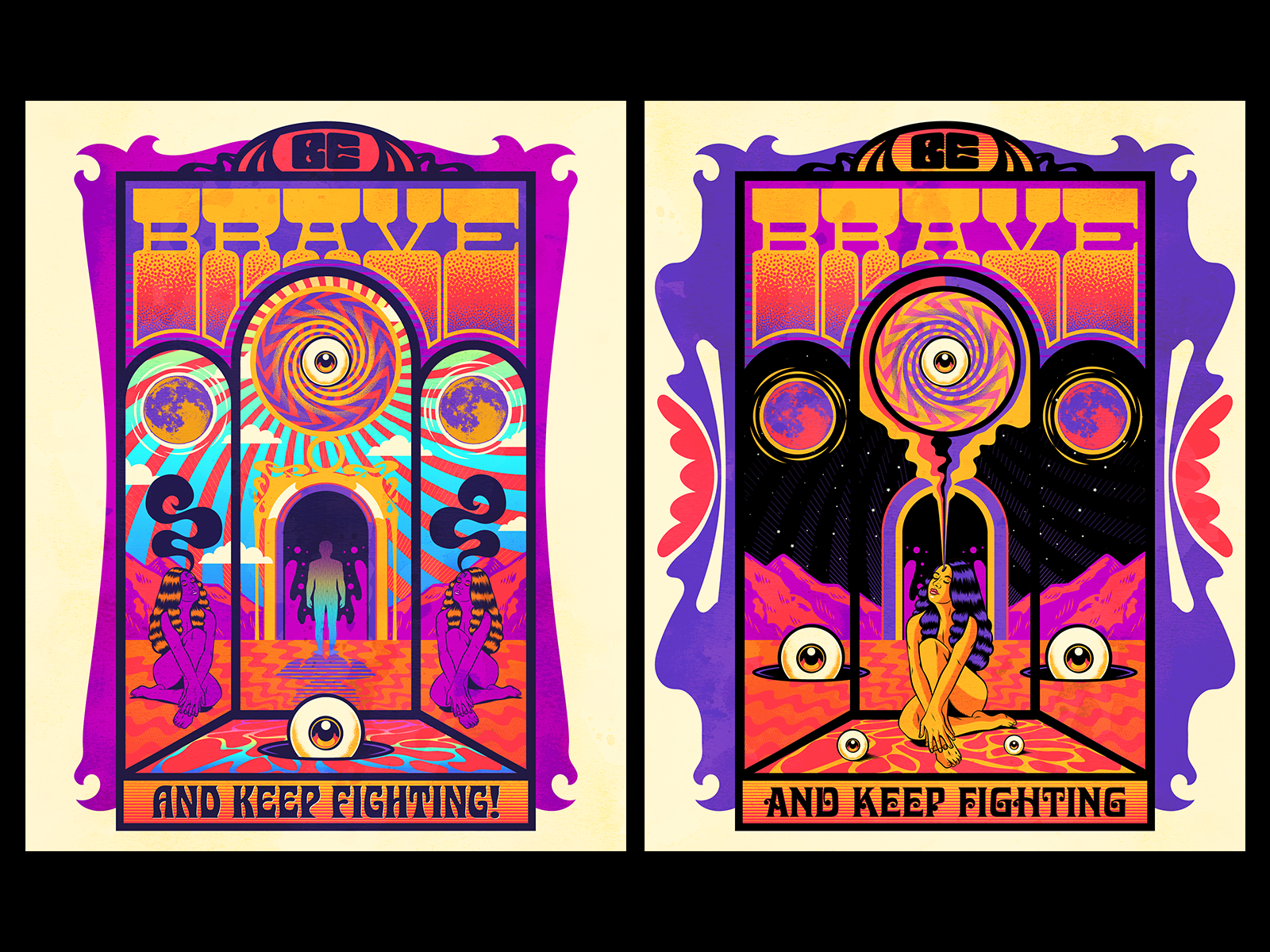 Be Brave and keep fighting posters by Roberlan Borges Paresqui on Dribbble