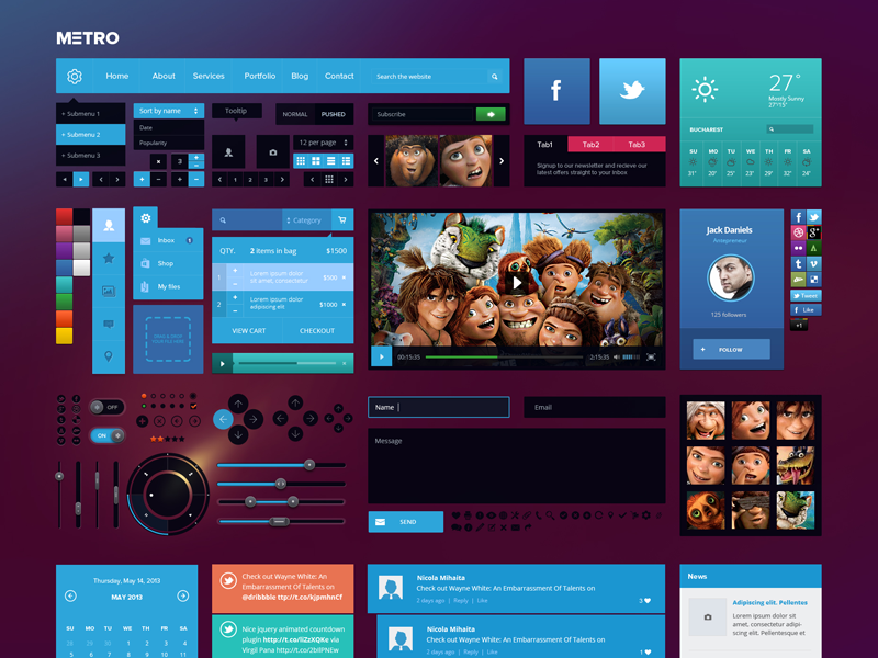 Metro style Ui Kit by Nicola Mihaita on Dribbble