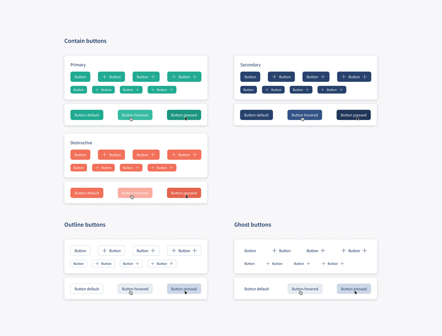 Splio Buttons variants and states by Celia Tam for Splio on Dribbble