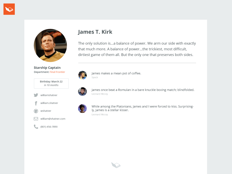 Dossier Profile page by David Scoville on Dribbble