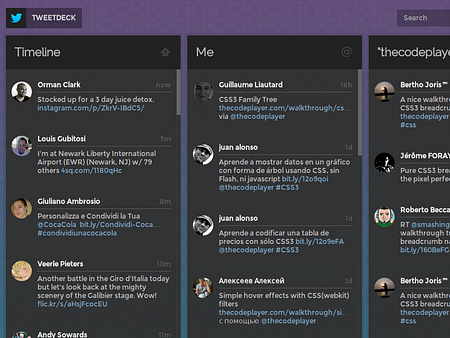 UI concept for TweetDeck by Puneet Pugalia on Dribbble