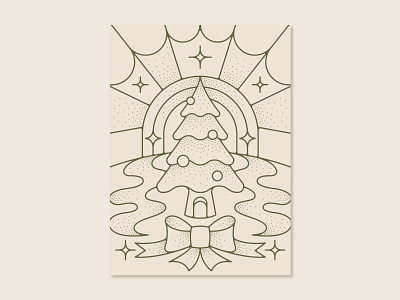 Line Art Christmas Card Design by NienowBrand on Dribbble
