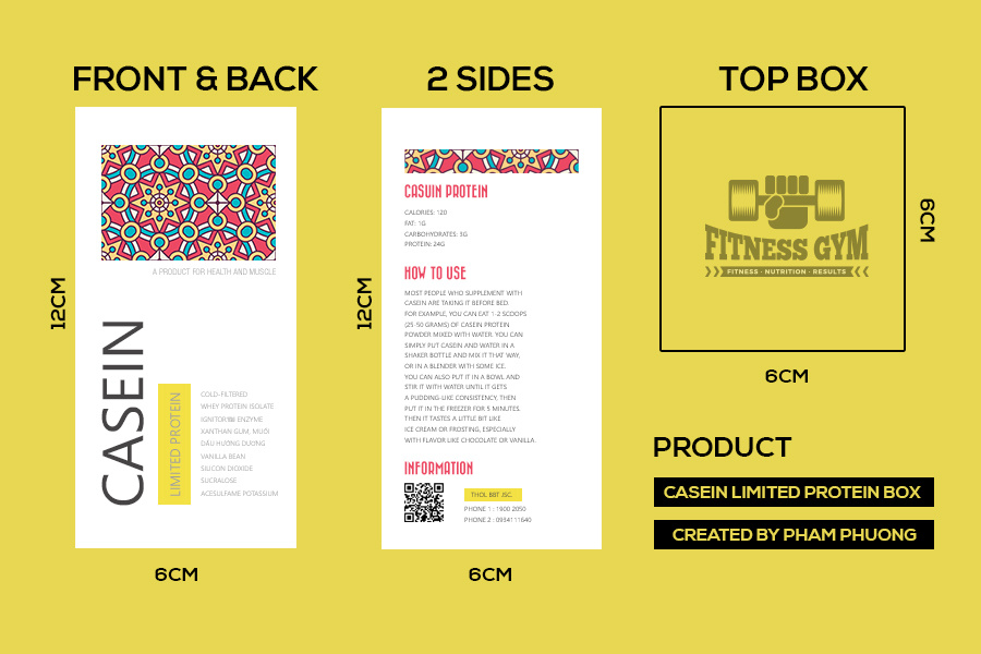 PACKAGING DESIGN - CASEIN PROTEIN by Pham Phuong on Dribbble