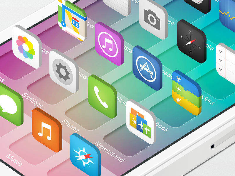 3D iOS7 Icons by Michael Shanks on Dribbble