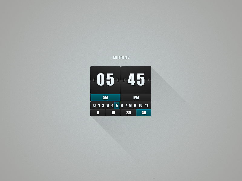 Time picker / ui design by mateklemp on Dribbble