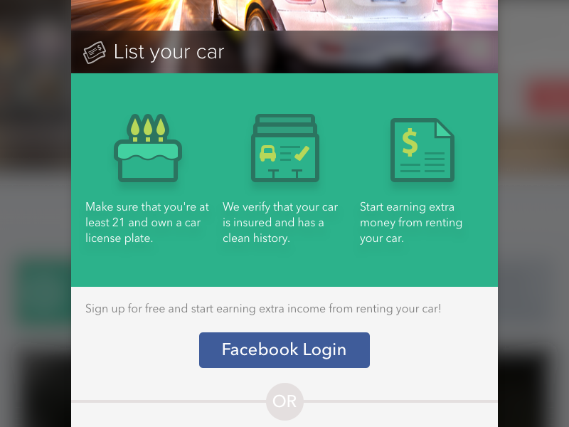 Carshare Signup Experience by Meng To on Dribbble