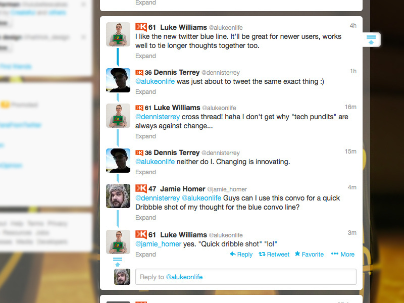 Twitter's Conversation Blue Line by Jamie Homer on Dribbble